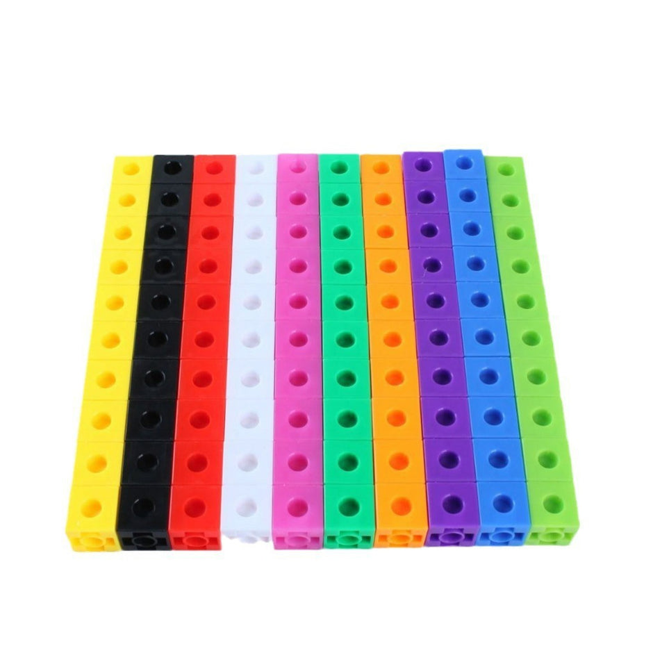 Cubos Multiencaje Unifix 100 Unid En Caja De Plástico– De Todo y Más